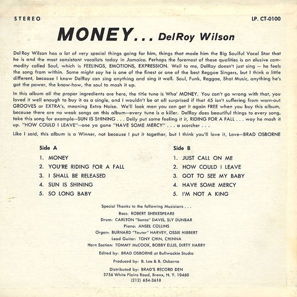 Buy Delroy Wilson : Money (LP, Album, RE) for a great price at Miyagi ...