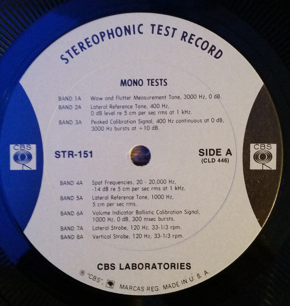 Buy CBS Laboratories : Technical Series Professional Test Record ...
